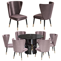 Minotti Bellagio Table and Creed Dining chair - Table + Chair - 3D model