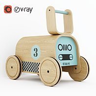 Children's wooden skutor - Toy - 3D model