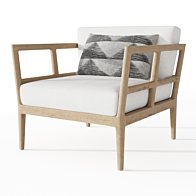 RH MARO TEAK LOUNGE CHAIR - Arm chair - 3D model