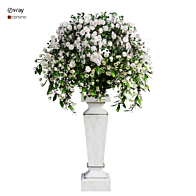 Flower collection-1 (white - green) - 3D Models Collection