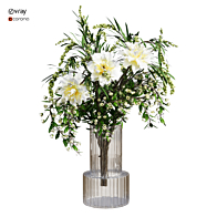 Flower collection-1 (white - green) - 3D Models Collection