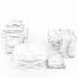 Neptune alex footstool - Other soft seating - 3D model