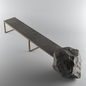 Rock-bench with steel frame - Urban environment - 3D model