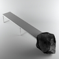 Rock-bench with steel frame - Urban environment - 3D model