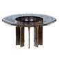 Glass top arcade dining table - Table - 3D model