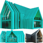 Modern Gable Roof Villa - Building - 3D model