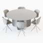 OMG chair BARRY ROUND table - Table + Chair - 3D model