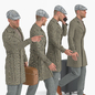 Travel Man in Trip With Coat in 04 Poses - Creature - 3D model