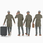 Travel Man in Trip With Coat in 04 Poses - Creature - 3D model