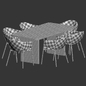 Dining Set 252 - Table + Chair - 3D model