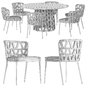 Talenti Swipe dining set 2 - Table + Chair - 3D model