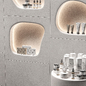 Modular Niche Shelves in the wall. Cosmetics shop. Backlit wavy beauty ...