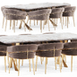 Aminta chair and Draco 28H Metal DIY Table - Table + Chair - 3D model