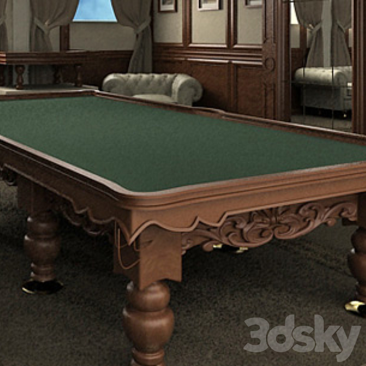 Classic bill??rdnyj table - Billiards - 3D model