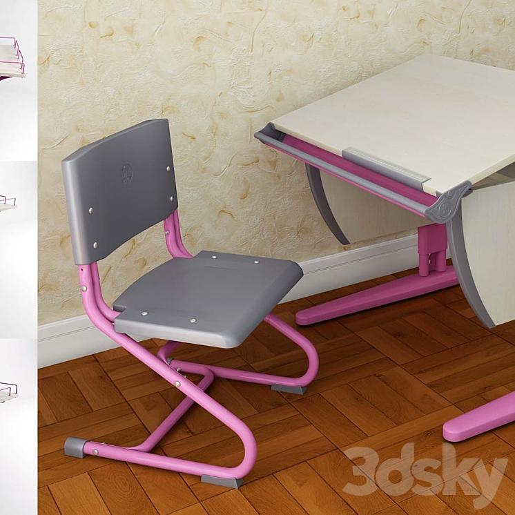 Table transformer DEMI - Table + Chair - 3D model