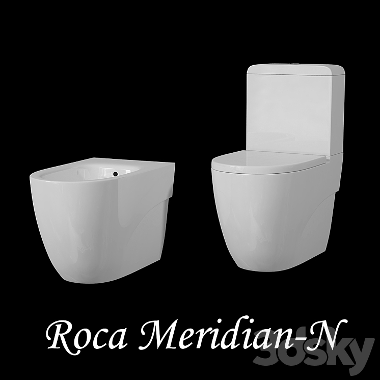 Roca Meridian-N - Toilet and Bidet - 3D model