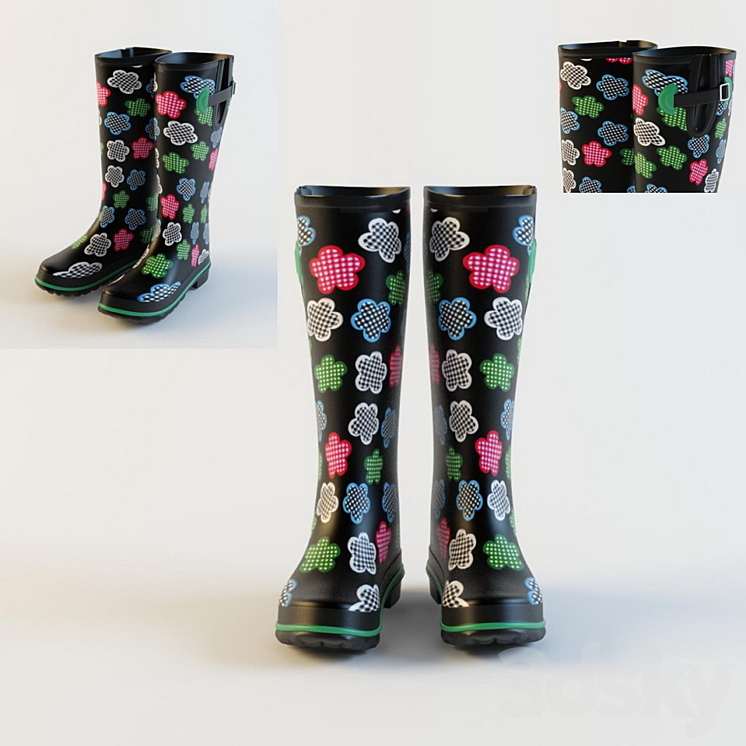 Rubber boots - Сlothes and Footwear - 3D model