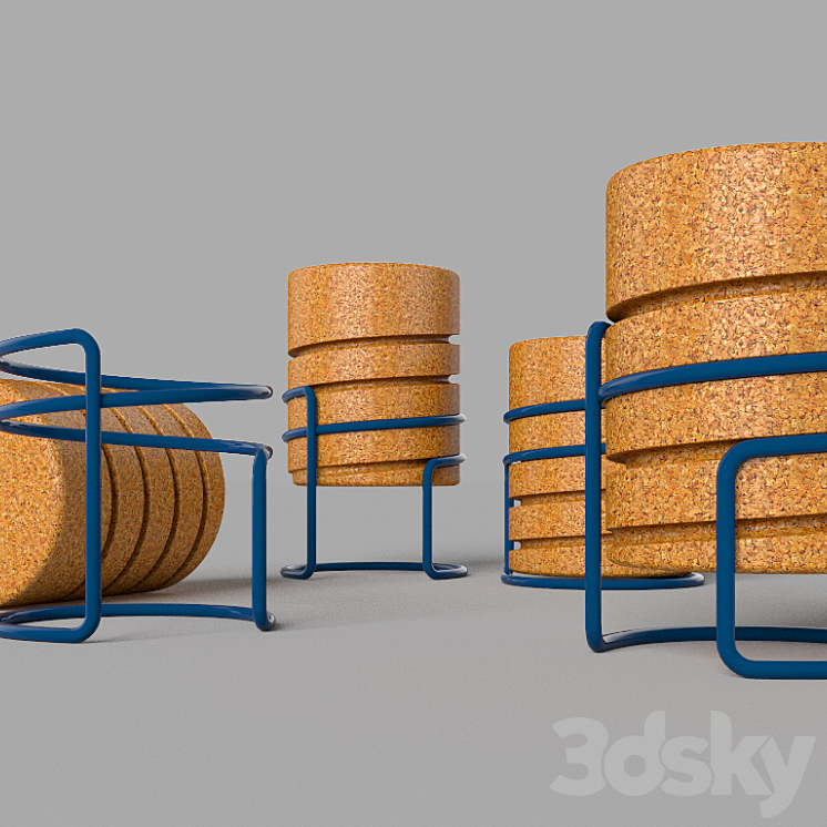 SCRW Stool by Manuel Welsky - Chair - 3D model
