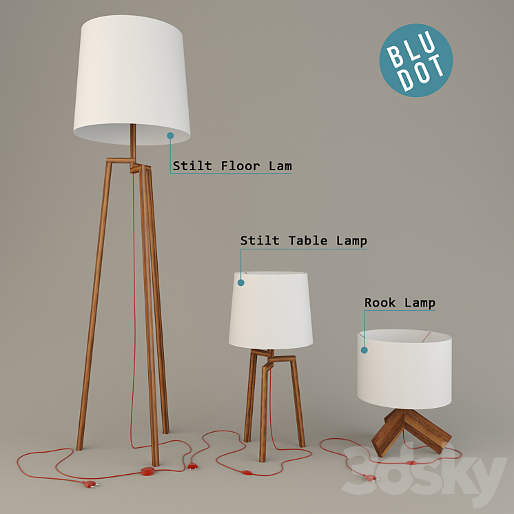 Blu Dot / Stilt, Rook - Floor lamp - 3D model