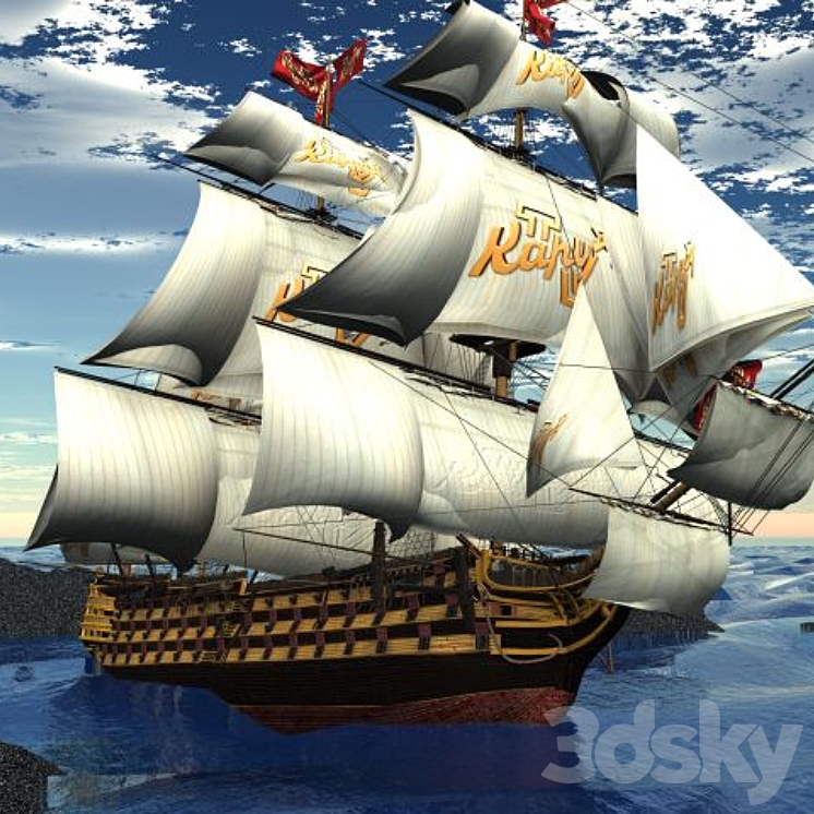 Battleship "HMS VICTORY" - Water Transport - 3D model