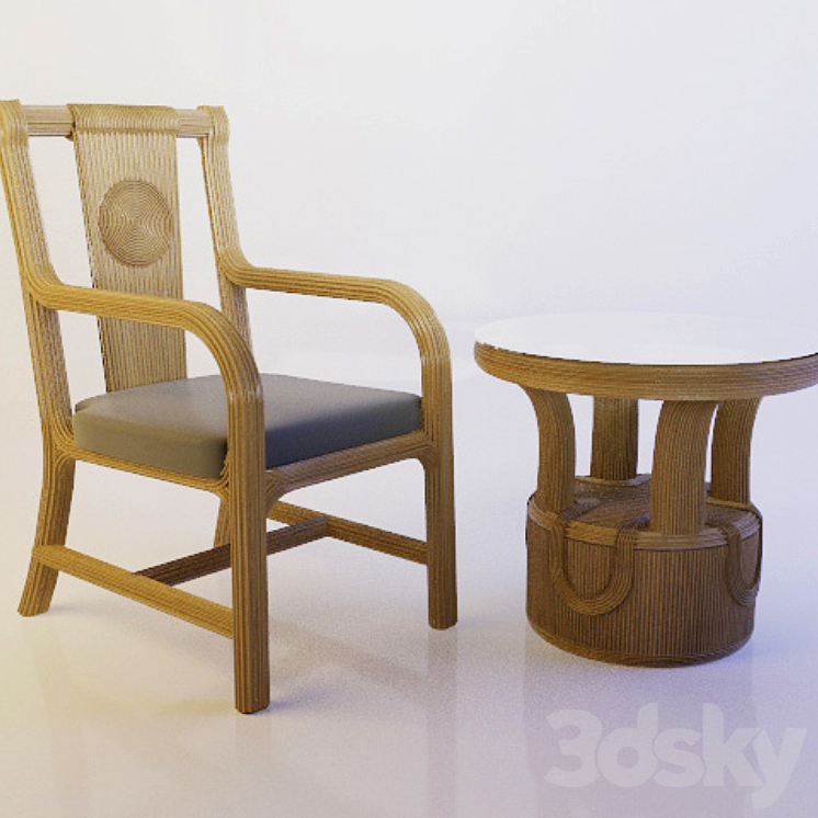 profi stol_stul_plet - Table + Chair - 3D model