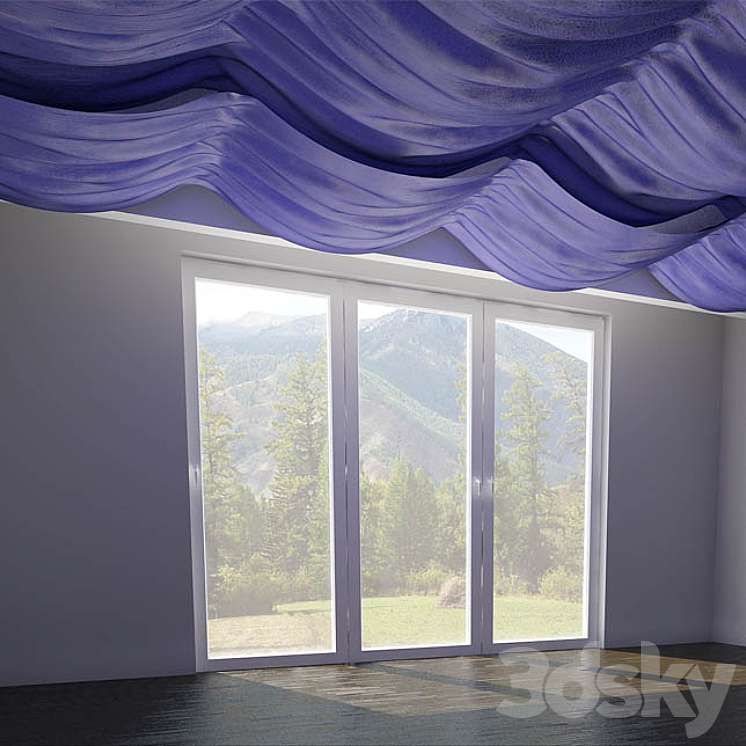 Drapery for ceiling - Curtain - 3D model