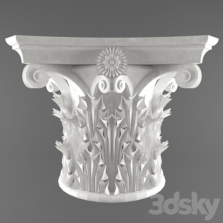 Column Roof - Decorative plaster - 3D model