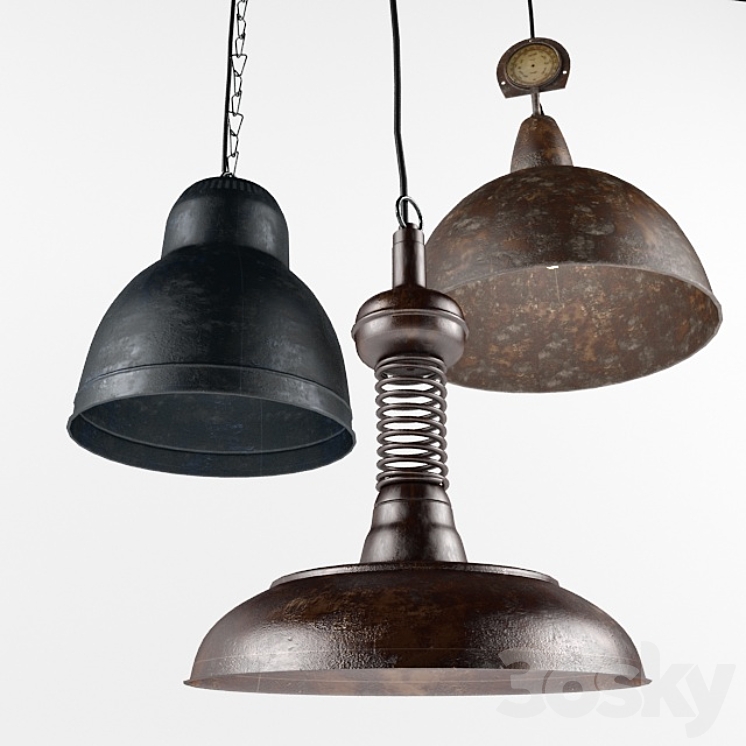Set Restoration Hardware fixtures - Pendant light - 3D model