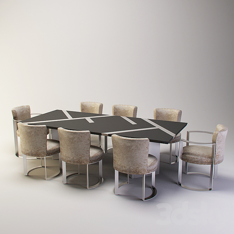 Fendi - Table + Chair - 3D model