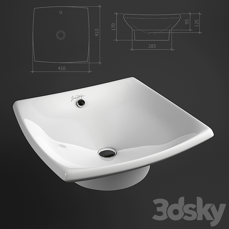 wash Jacob Delafon Escale-E1325-00 - Wash basin - 3D model