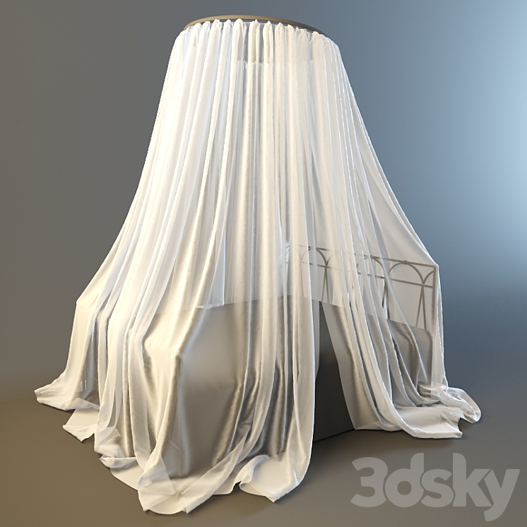 A round-shaped canopy - Bed - 3D model