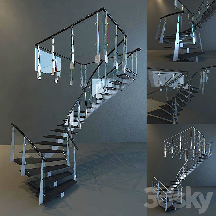 Swivel Stairs - Staircase - 3D model