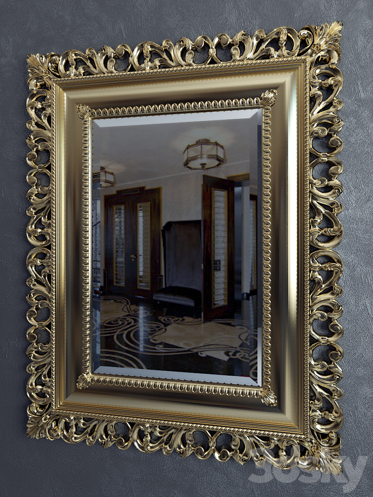 gold mirror pattern - Mirror - 3D model