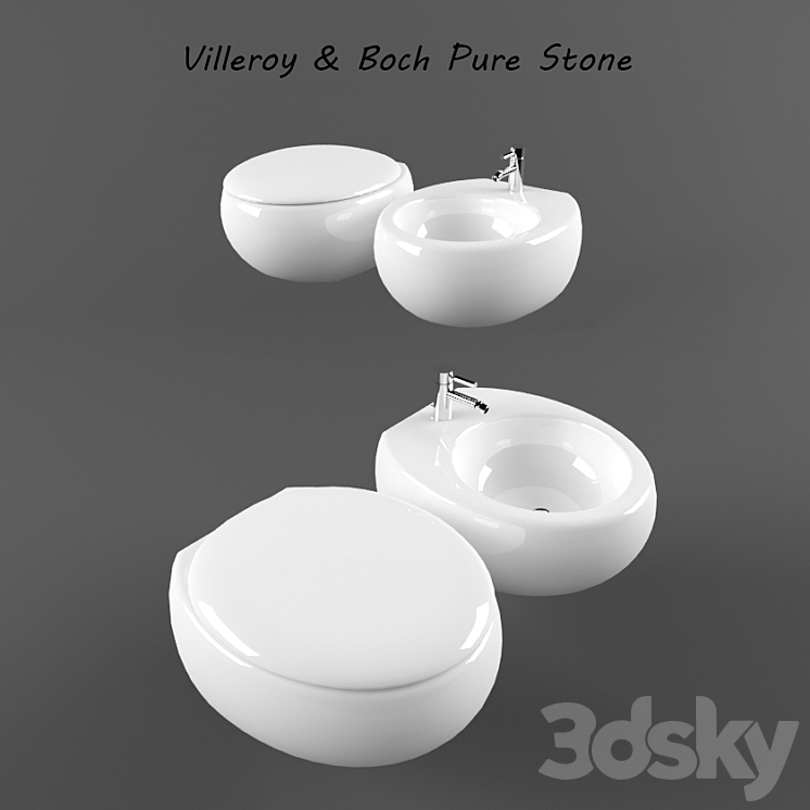 Villeroy & Boch Pure Stone - Toilet and Bidet - 3D model