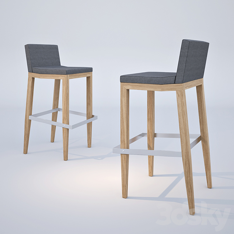 Billiani INKA bar stool - Chair - 3D model