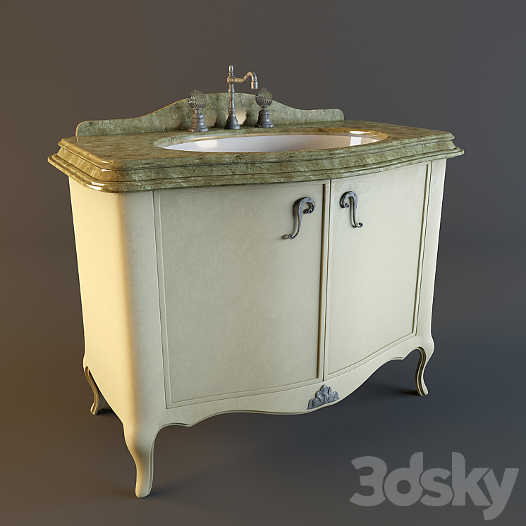Washbasin Lineatre Gold - Bathroom furniture - 3D model