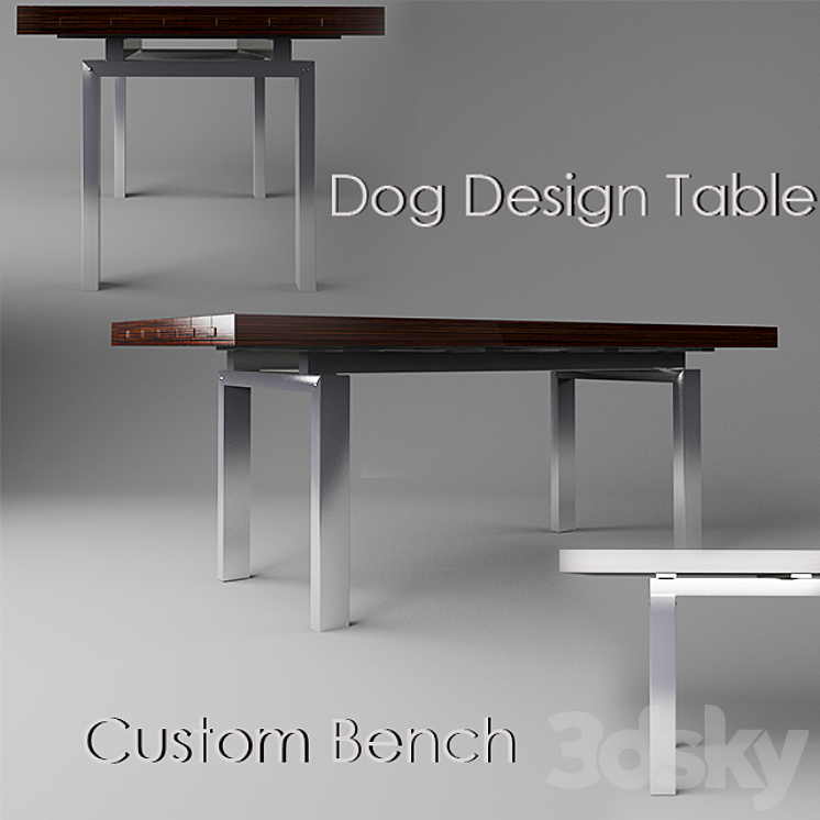 Custom Bench Dog Design Table - Table - 3D model