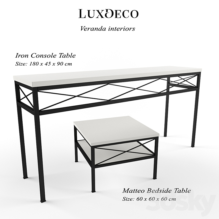 Veranda console and night table - Console - 3D model