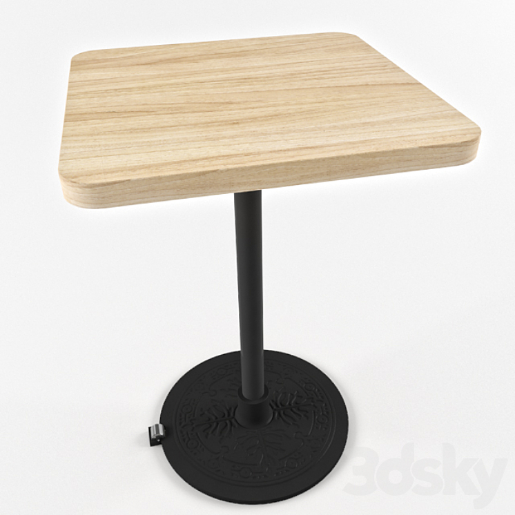 ROLL TABLE SQUARE BIRCH - Table - 3D model