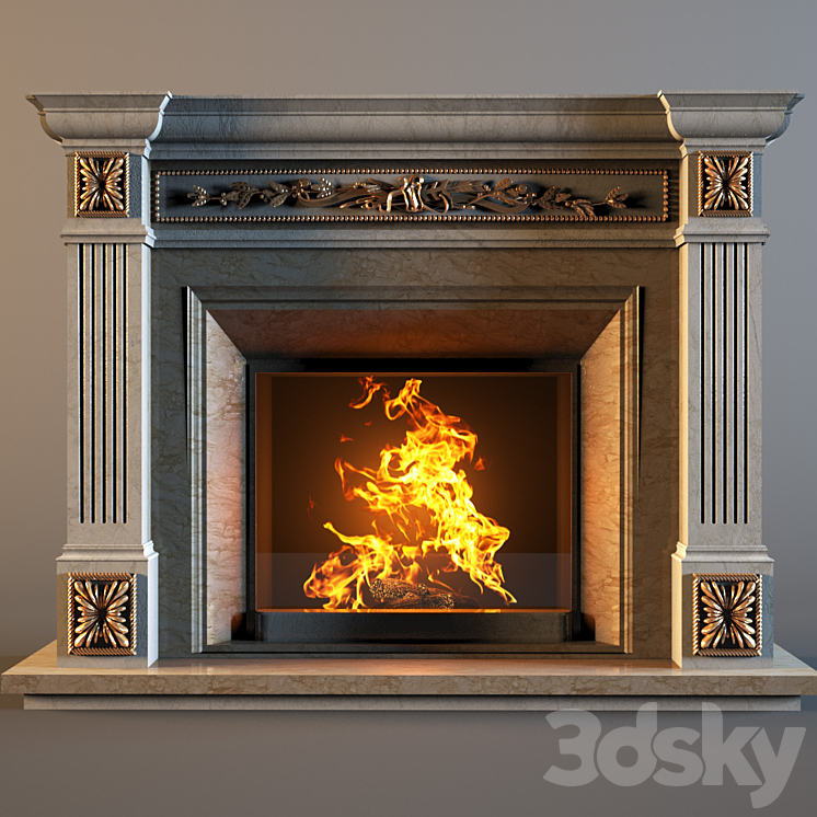 Classic Fireplace 3D - Fireplace - 3D model