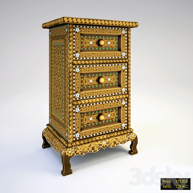 Table "Shanti", art. 01/01/1200 - Sideboard & Chest of drawer - 3D model