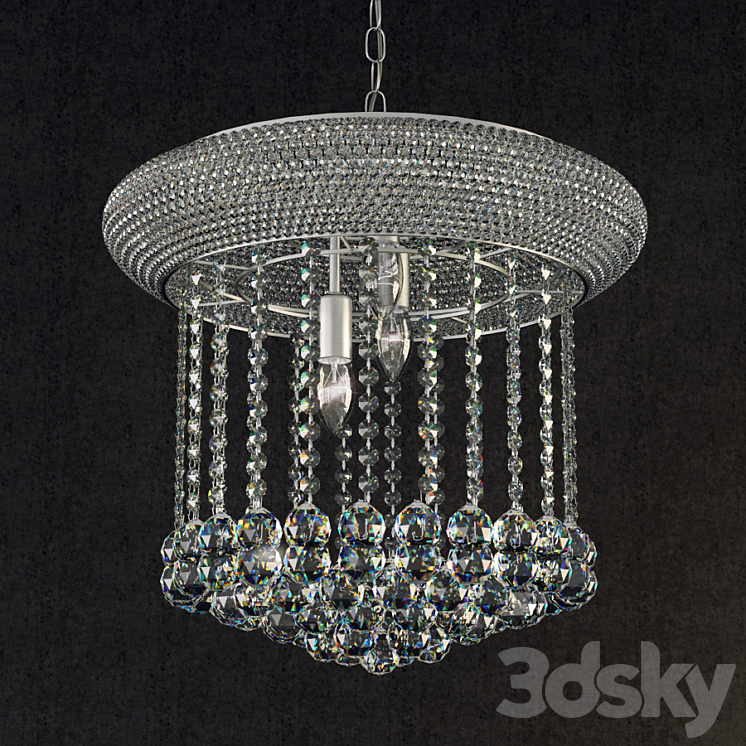 Silver Color Crystal Chandelier 102 892 4 - Pendant light - 3D model