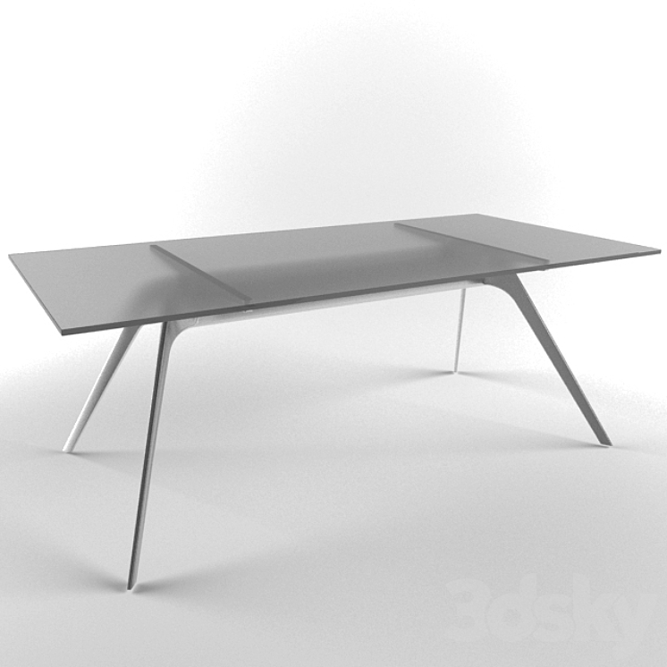 Table with metal legs - Table - 3D model