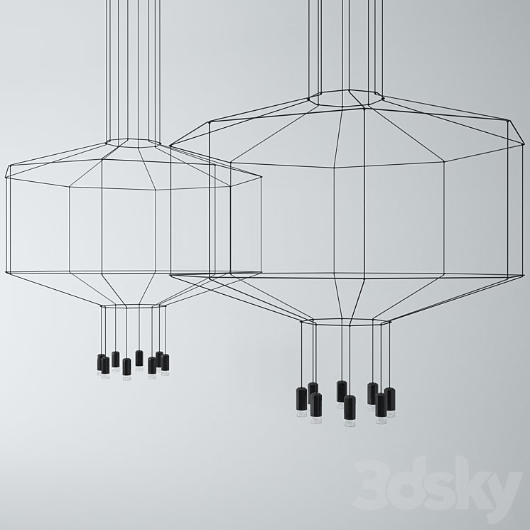 Vibia Wireflow 0299 - Pendant light - 3D model