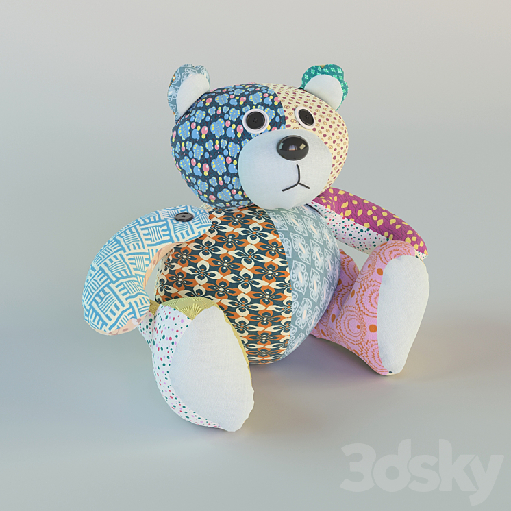 colorful teddy bear - Toy - 3D model