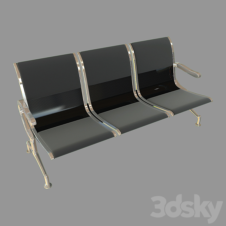 Triple Chair - Office furniture - 3D model