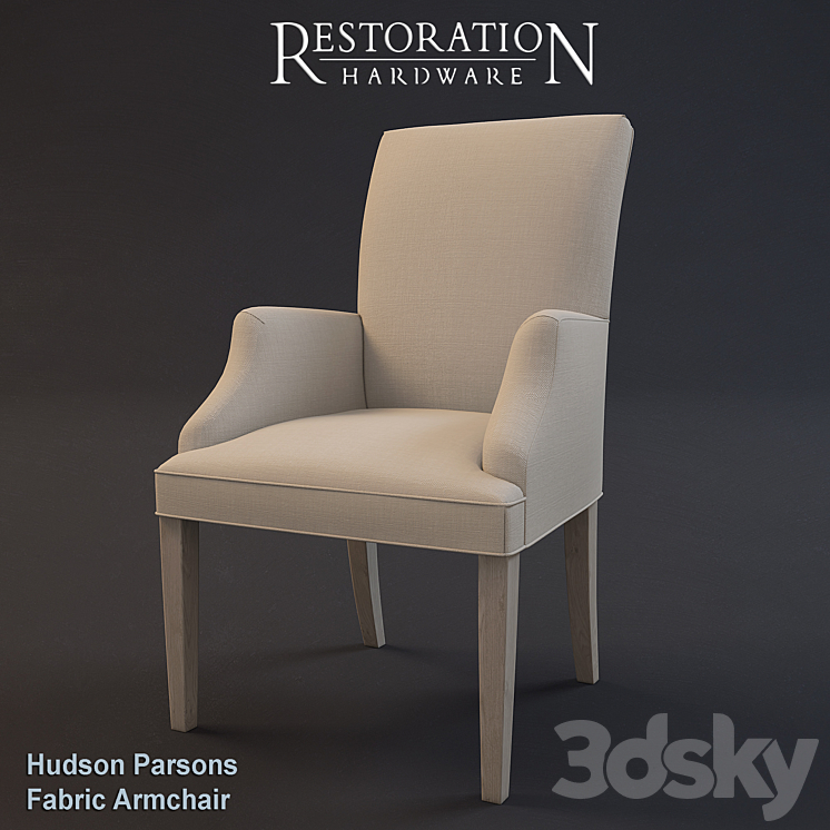 RH Hudson Parsons Fabric Armchair - Chair - 3D model