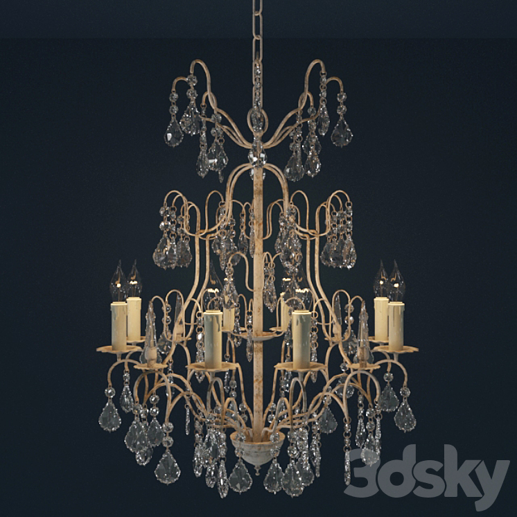 Flamant - Victoria Chandelier - Pendant light - 3D model
