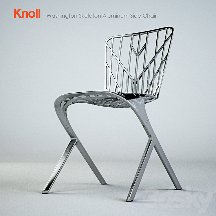KNOLL / Washington Skeleton Aluminum Side Chair - Chair - 3D model