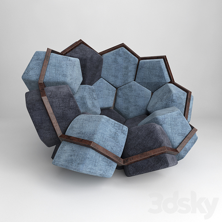 Modular chair Designer Quartz Chair - Arm chair - 3D model